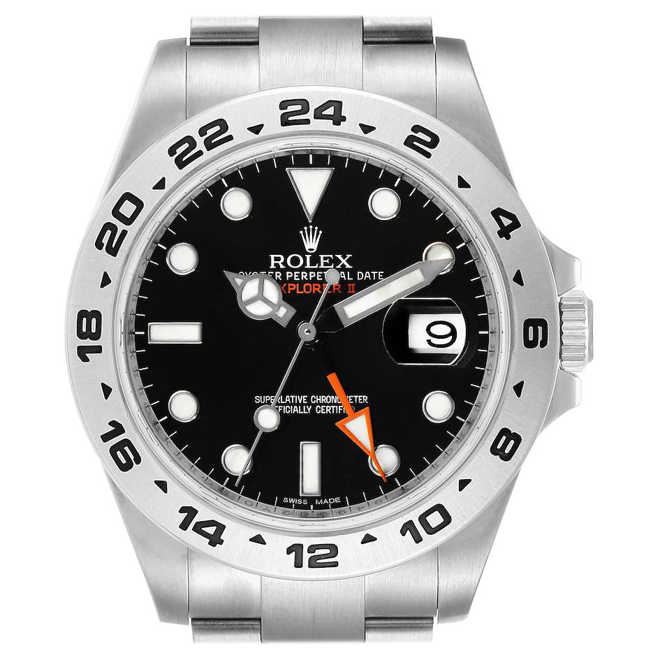 Rolex Explorer II Black Dial Orange Hand Men's Watch 216570 For Sale at ...