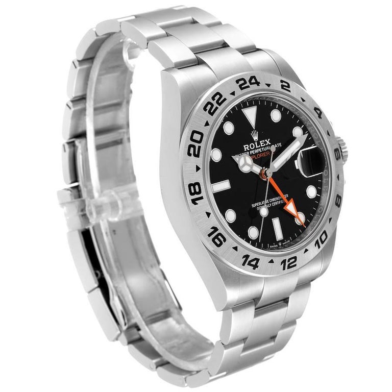 Rolex Explorer II 42 Black Dial Orange Hand Steel Watch 226570 Unworn ...