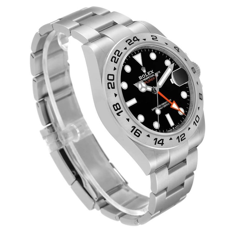 Rolex Explorer II 42 Black Dial Orange Hand Steel Watch 226570 Unworn ...