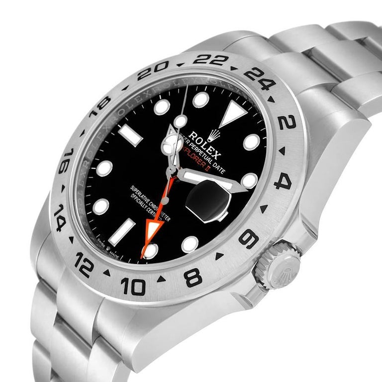 Rolex Explorer II 42 Black Dial Orange Hand Steel Watch 226570 Unworn ...