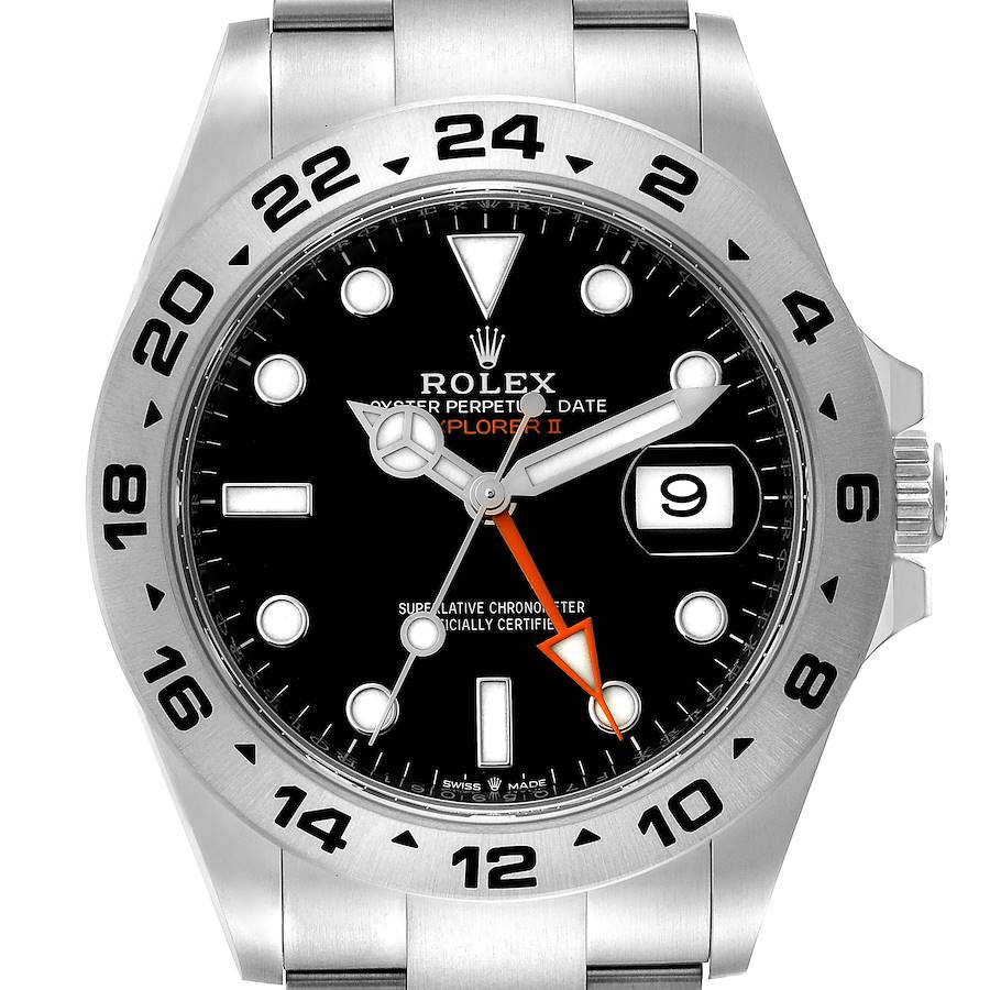 Rolex Explorer II 42 Black Dial Orange Hand Steel Watch 226570 Unworn ...