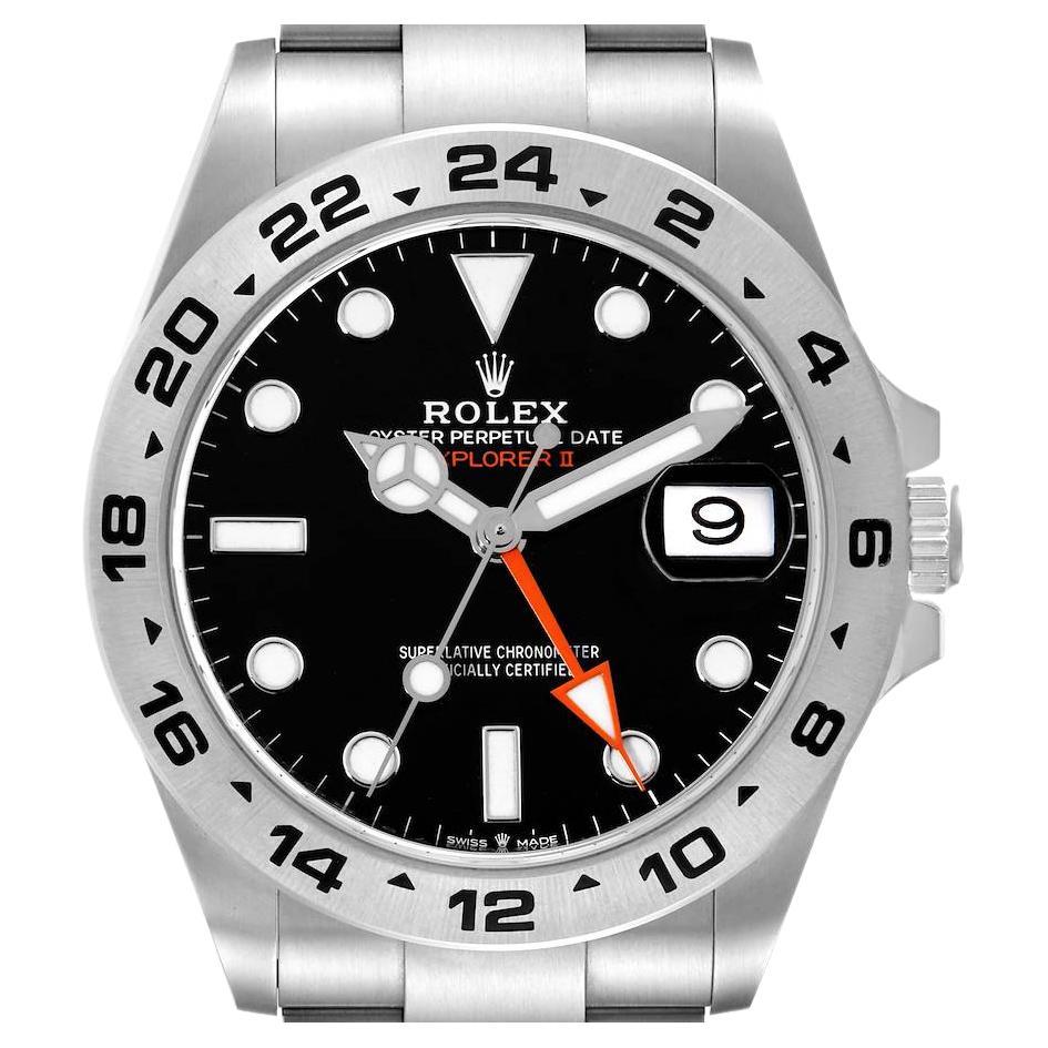Rolex Explorer II 42 Black Dial Orange Hand Steel Watch 226570 Unworn ...