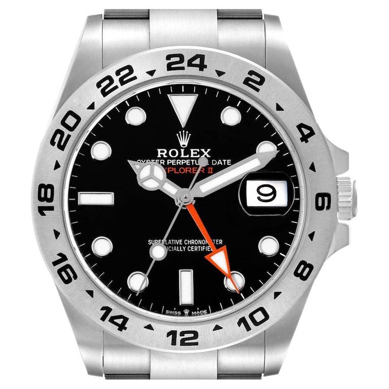 Rolex Montre Explorer II 42 avec cadran noir et cadran orange, en acier ...