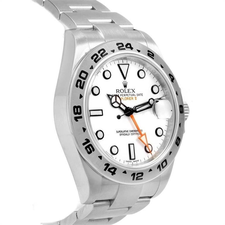 Rolex Explorer II 42 Orange Hand Steel Men's Watch 216570 Box Card For ...