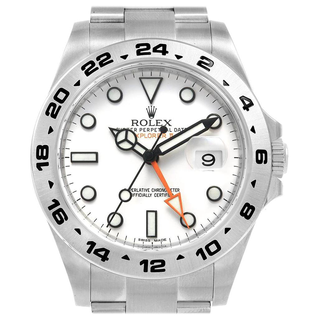Rolex Explorer II 42 Orange Hand Steel Men's Watch 216570 Box Card For ...