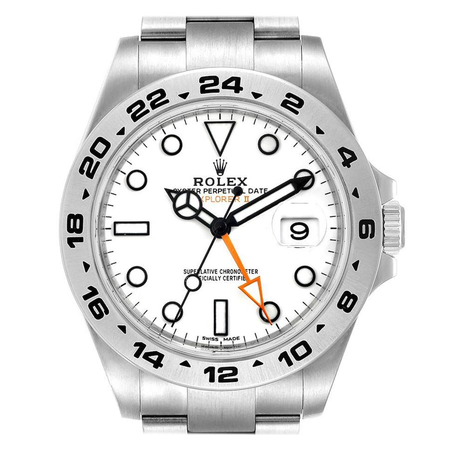 Rolex Explorer II Black Dial Orange Hand Men's Watch 216570 For Sale at ...
