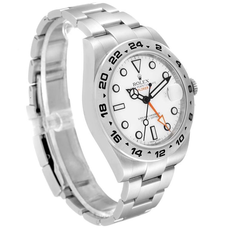 Rolex Explorer II 42 White Dial Orange Hand Steel Mens Watch 216570 Box ...