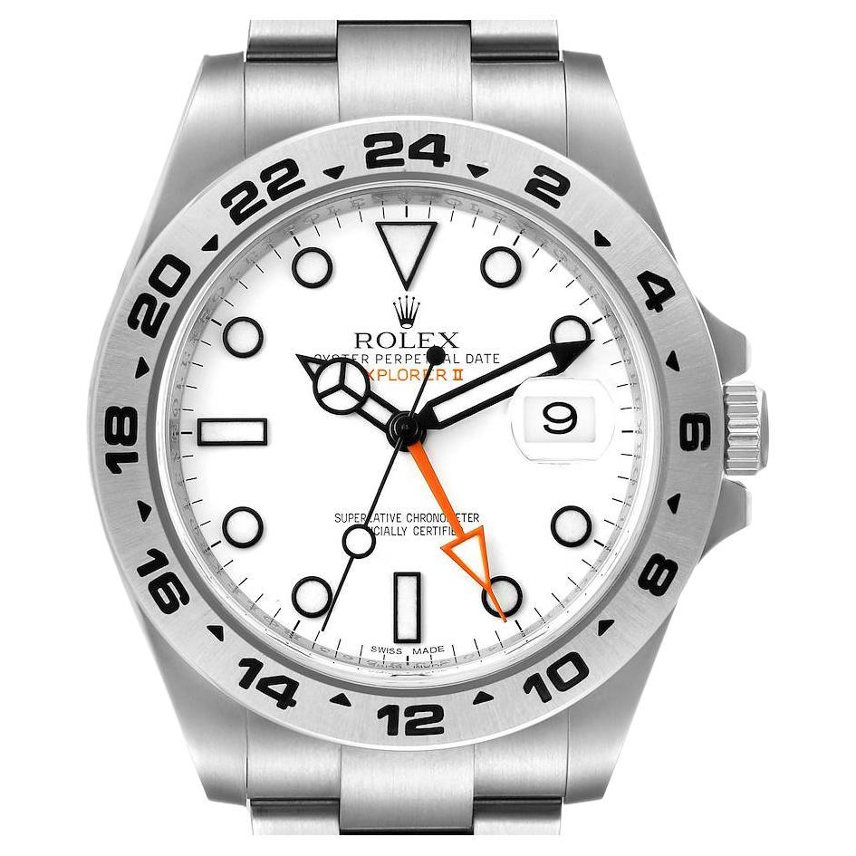 Rolex Explorer II 42 Black Dial Orange Hand Steel Men's Watch 216570 ...