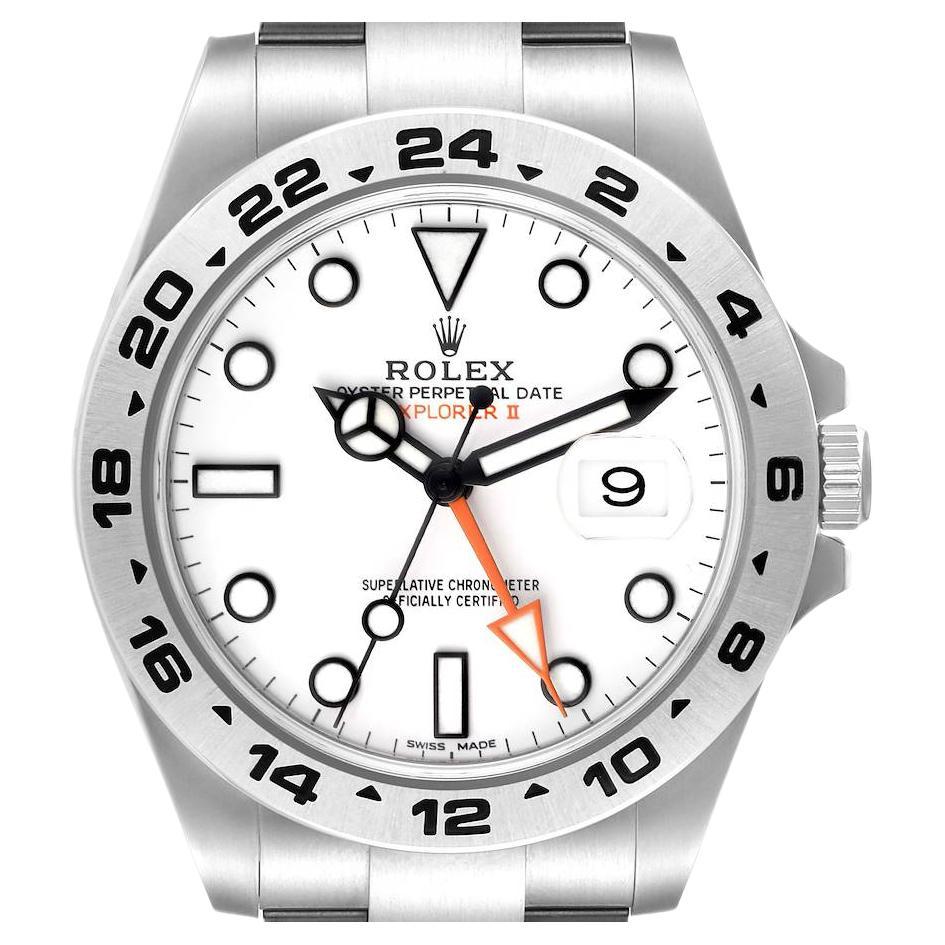 Rolex Explorer II Steel Orange Hand Black Dial Automatic Mens Watch ...