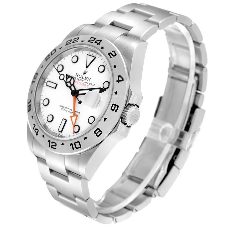 Rolex Explorer II 42 White Dial Orange Hand Steel Mens Watch 226570 For ...