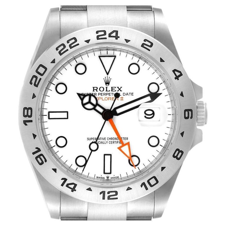 Rolex Explorer II 42 White Dial Orange Hand Steel Mens Watch 226570 For ...