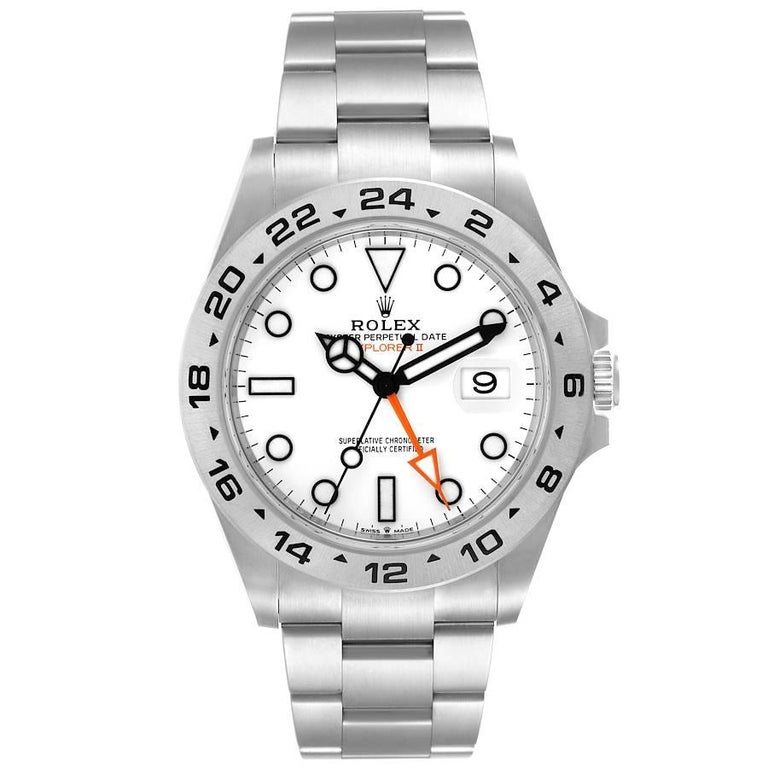 Rolex Explorer II 42 White Dial Orange Hand Steel Mens Watch 226570 ...
