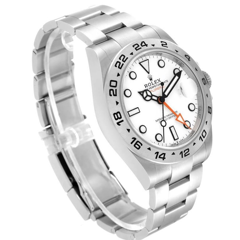 Rolex Explorer II 42 White Dial Orange Hand Steel Mens Watch 226570 ...