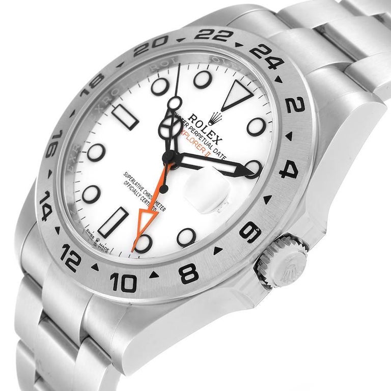 Rolex Explorer II 42 White Dial Orange Hand Steel Mens Watch 226570 ...