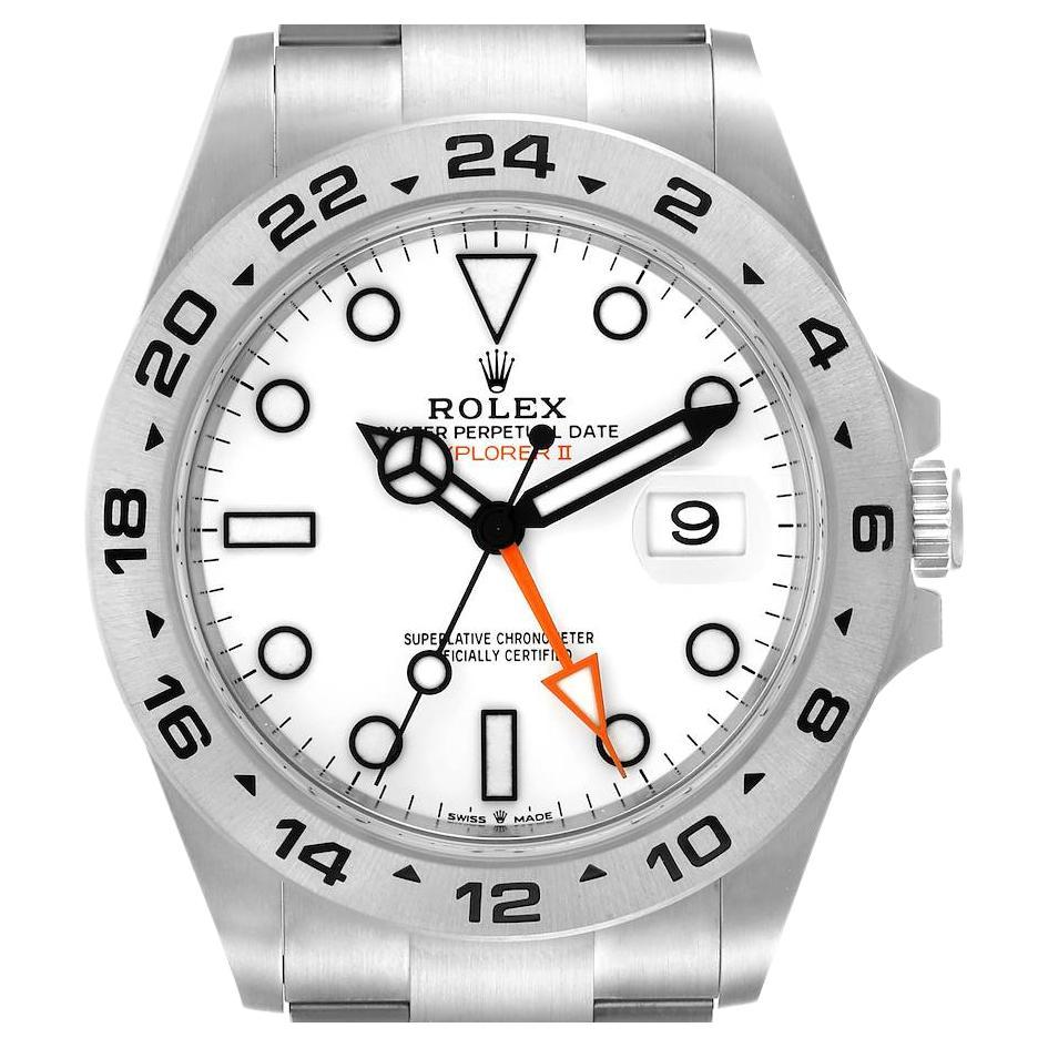 Rolex Explorer II 42 White Dial Orange Hand Steel Mens Watch 226570 ...