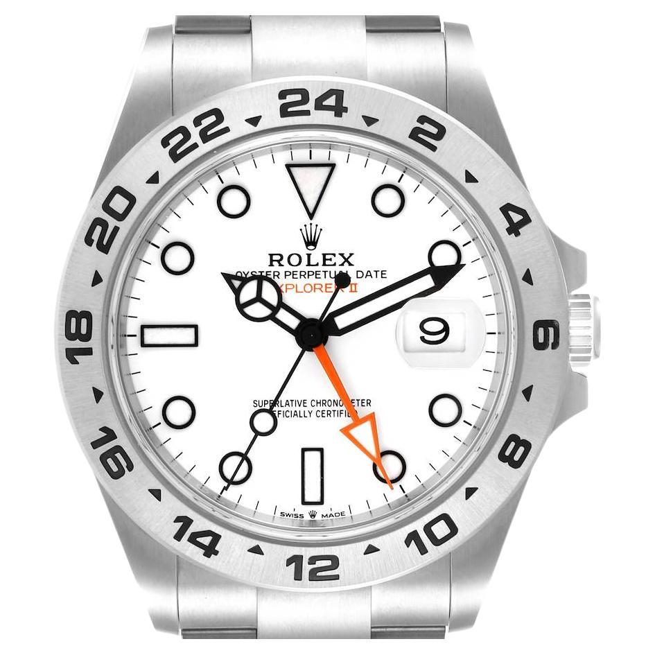 Rolex Explorer II 42 White Dial Orange Hand Steel Men's Watch 216570 ...