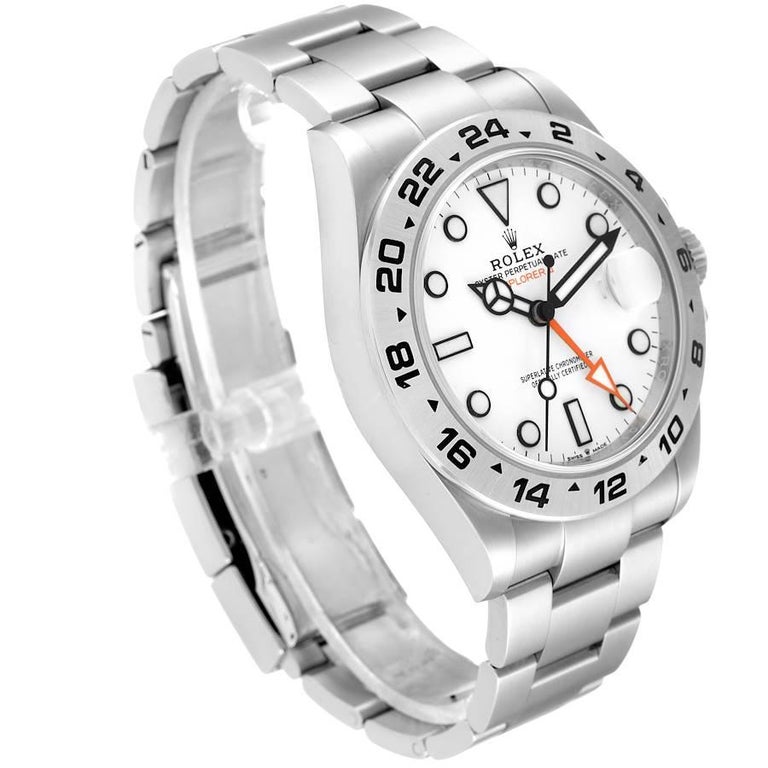 Rolex Explorer II 42 White Dial Orange Hand Steel Watch 226570 Box Card ...
