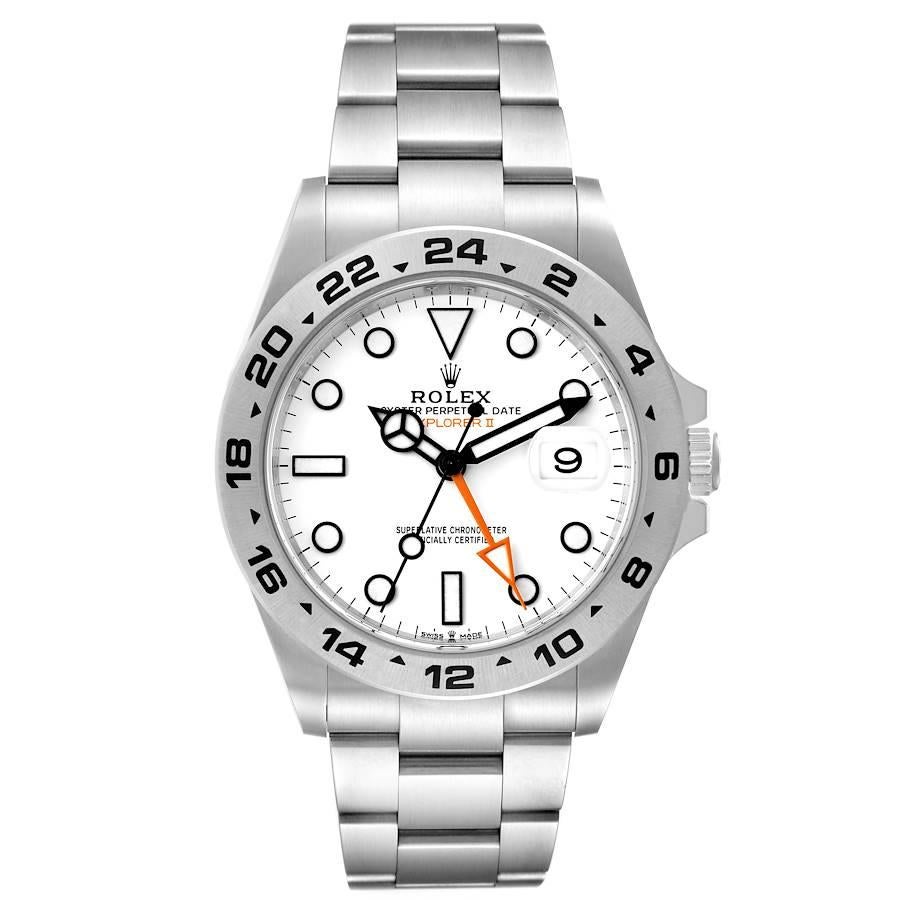 Rolex Explorer II 42 White Dial Orange Hand Steel Watch 226570 Unworn ...