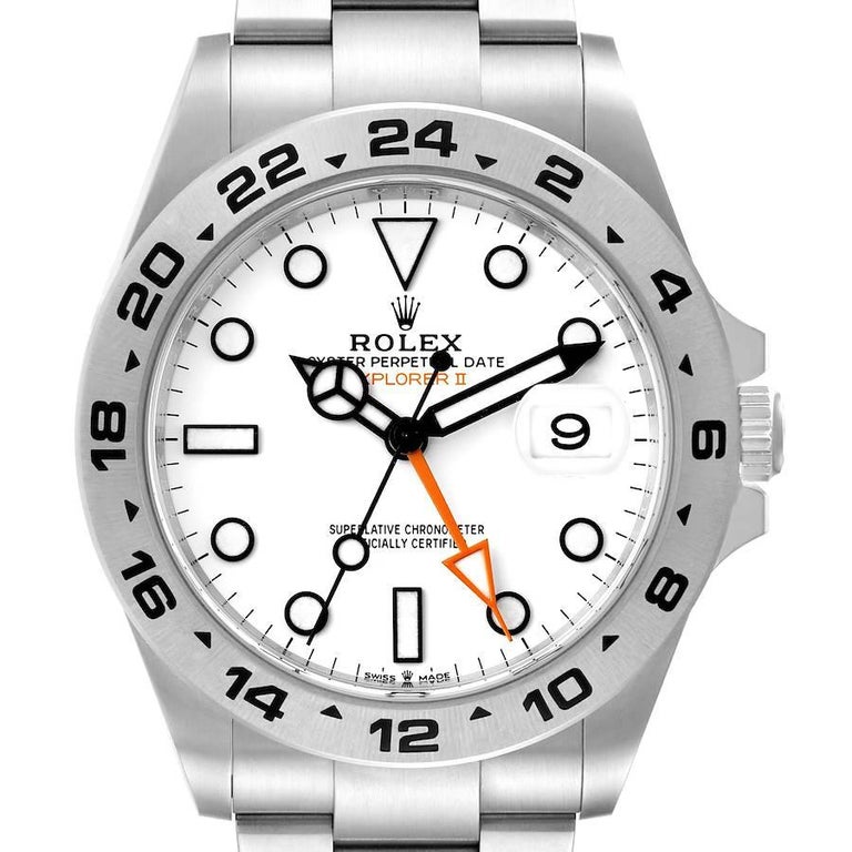 Rolex Explorer II 42 White Dial Orange Hand Steel Watch 226570 Unworn ...