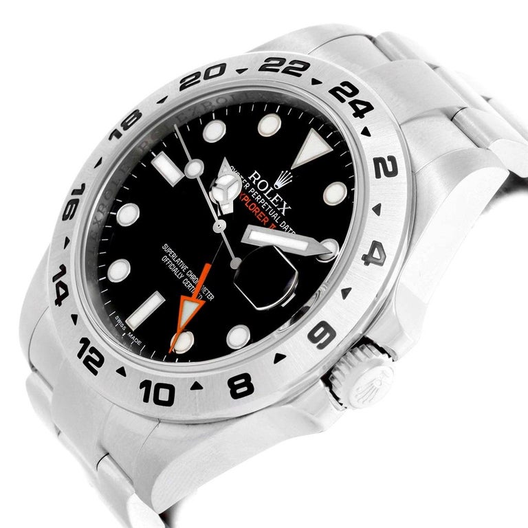 Rolex Explorer II Black Dial Orange Hand Men's Watch 216570 For Sale at ...