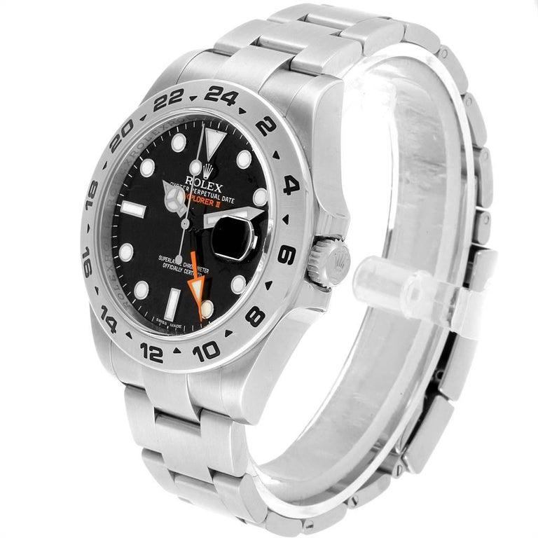 Rolex Explorer II Black Dial Orange Hand Men's Watch 216570 For Sale at ...