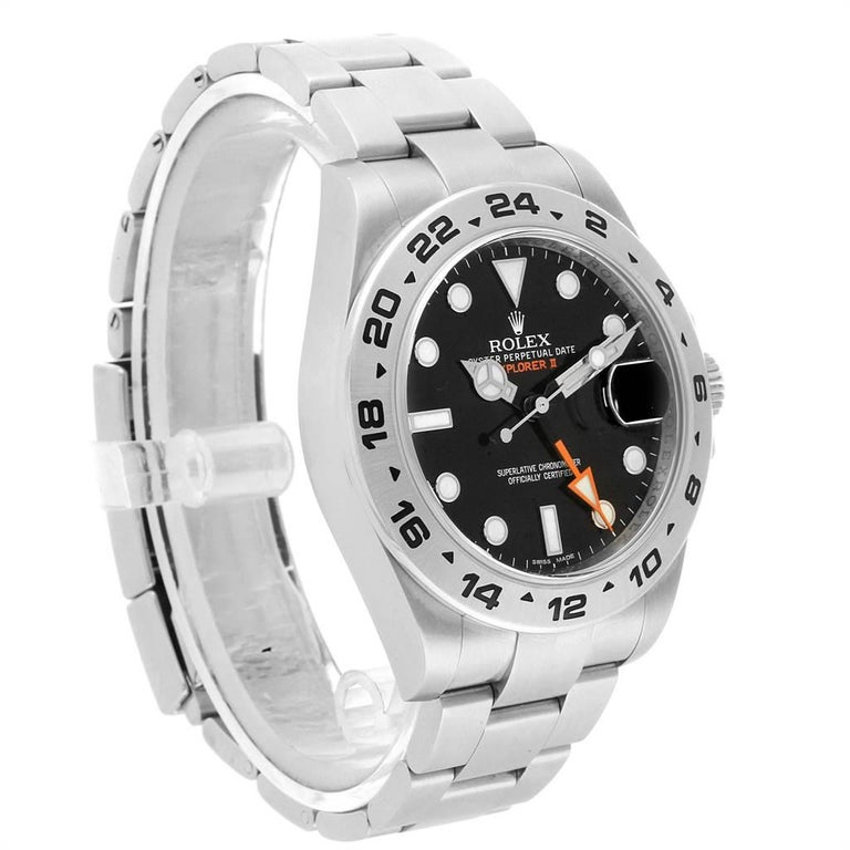 Rolex Explorer II Black Dial Orange Hand Men's Watch 216570 For Sale at ...