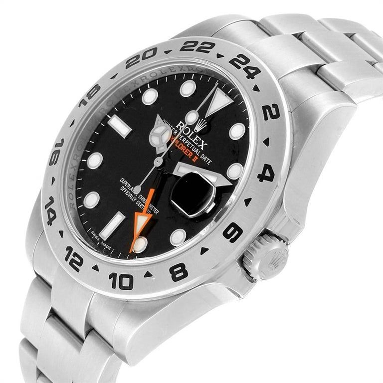 Rolex Explorer II Black Dial Orange Hand Men's Watch 216570 For Sale at ...