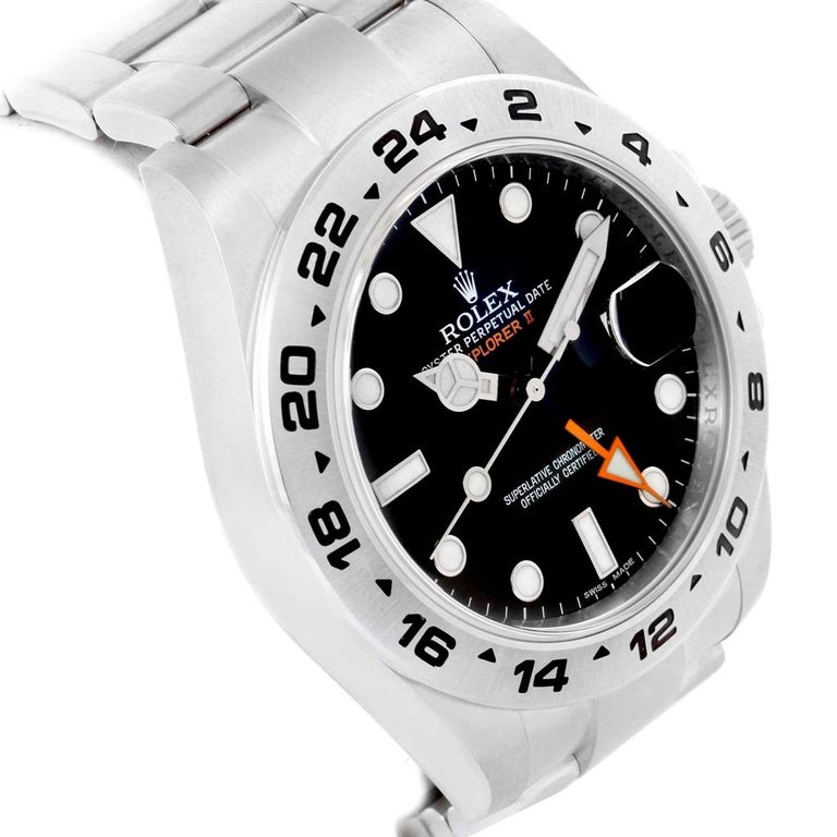 Rolex Explorer II Black Dial Orange Hand Men's Watch 216570 For Sale at ...
