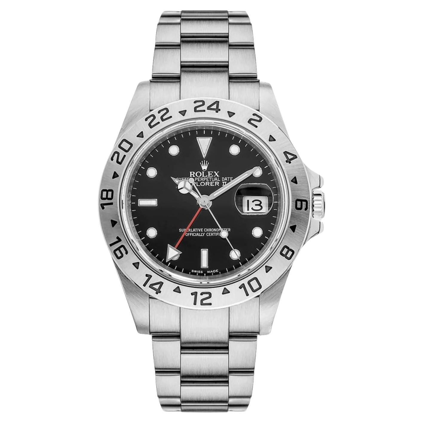 Rolex Explorer II Automatic 40mm GMT Date Mens Oyster Steel Bracelet ...