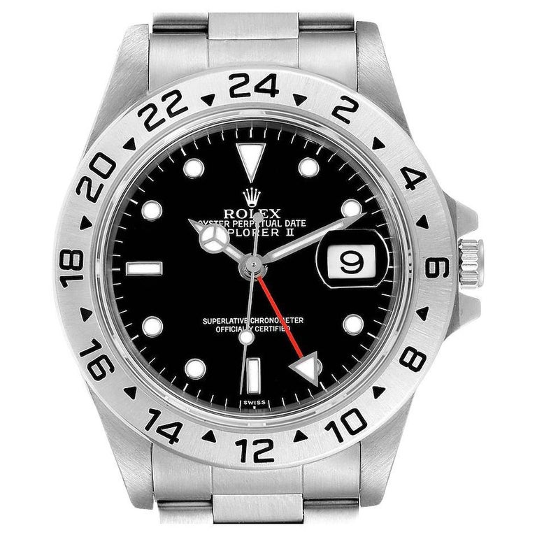 Rolex Explorer II Black Dial Automatic Steel Mens Watch 16570 Box ...