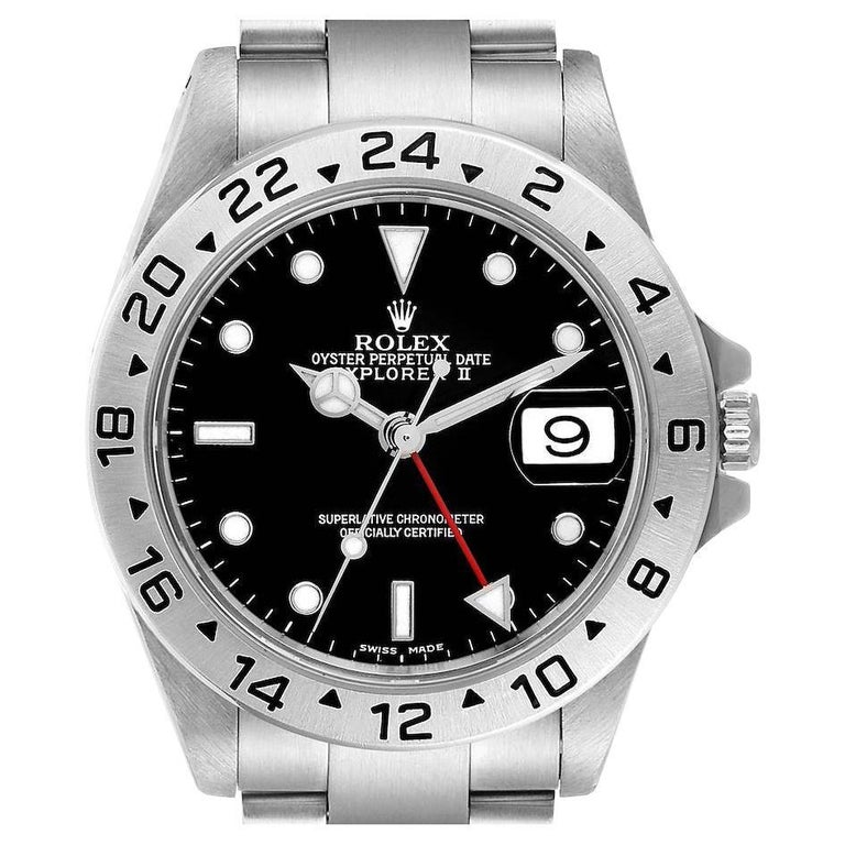 Rolex Explorer II Black Dial Automatic Steel Mens Watch 16570 Box ...