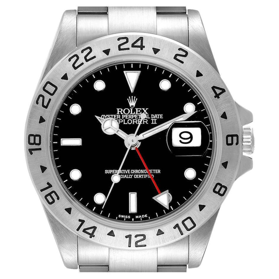 Rolex Explorer II Black Dial Automatic Steel Mens Watch 16570 Box ...