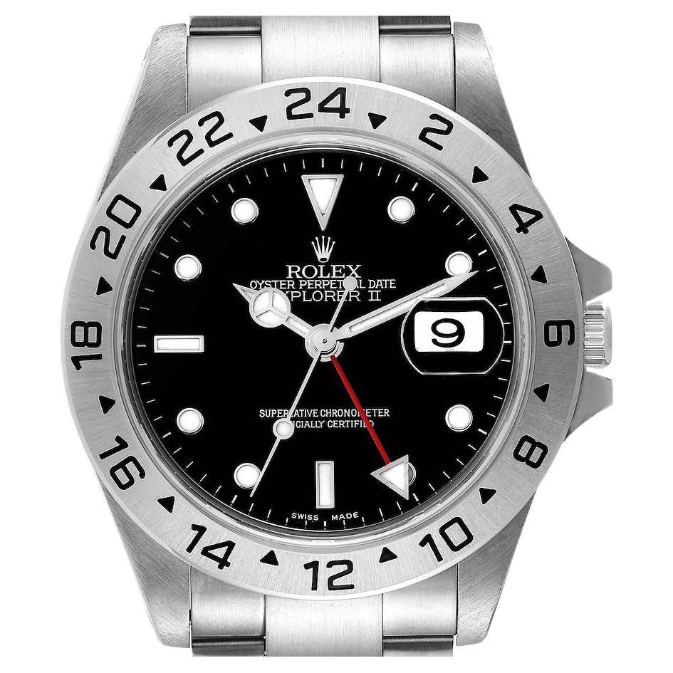 Rolex Explorer II Steel Orange Hand Black Dial Automatic Mens Watch ...
