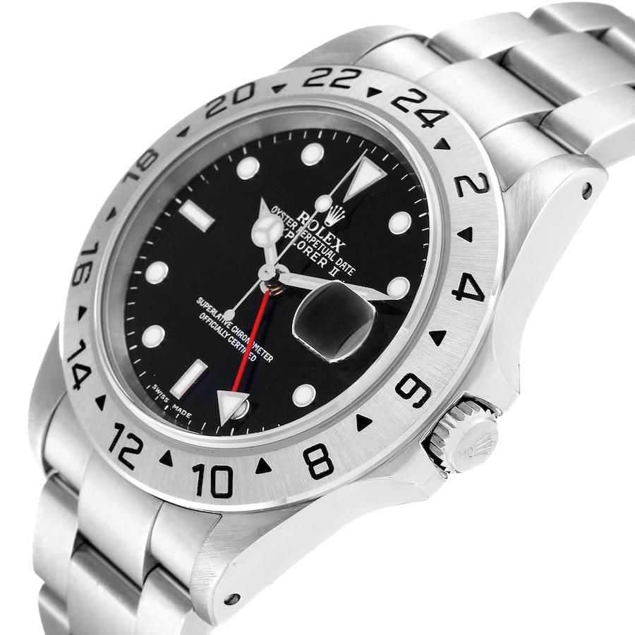 Rolex Explorer II Black Dial Automatic Steel Mens Watch 16570 at 1stDibs