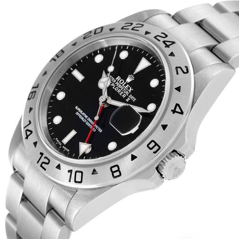 Rolex Explorer II Black Dial Automatic Steel Mens Watch 16570 For Sale ...