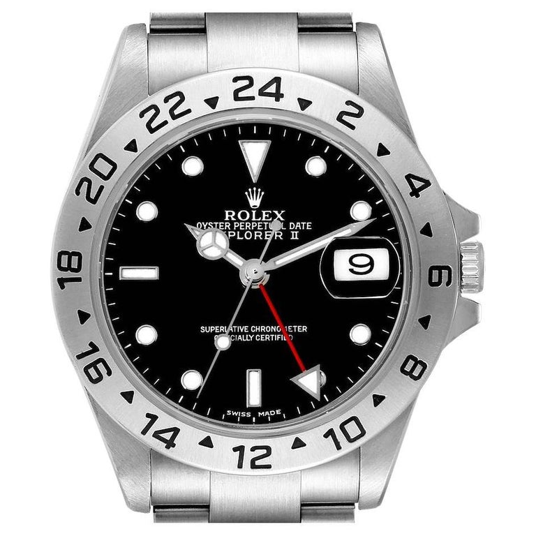 Rolex Explorer II Black Dial Automatic Steel Mens Watch 16570 For Sale ...