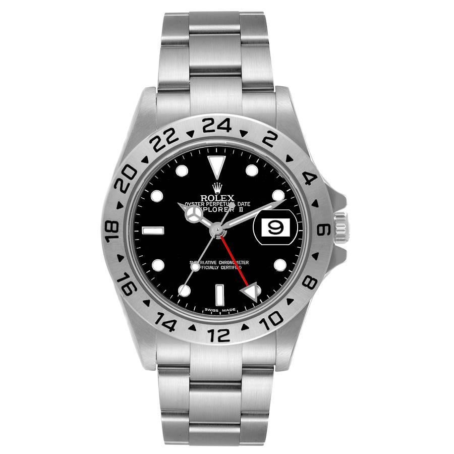 Rolex Explorer II Black Dial Parachrom Hairspring Mens Watch 16570 Box ...