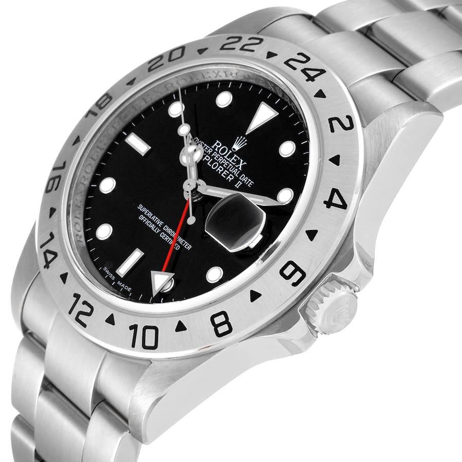 Rolex Explorer II Black Dial Parachrom Hairspring Mens Watch 16570 Box ...