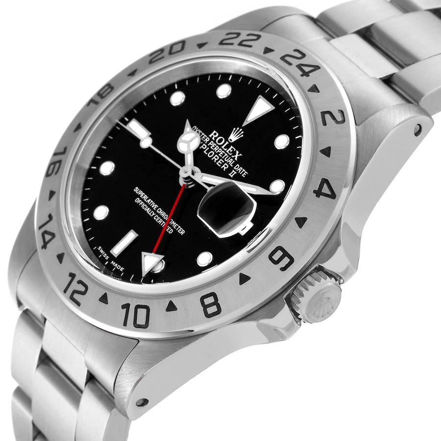 Rolex Explorer II Black Dial Steel Mens Watch 16570 For Sale at 1stDibs