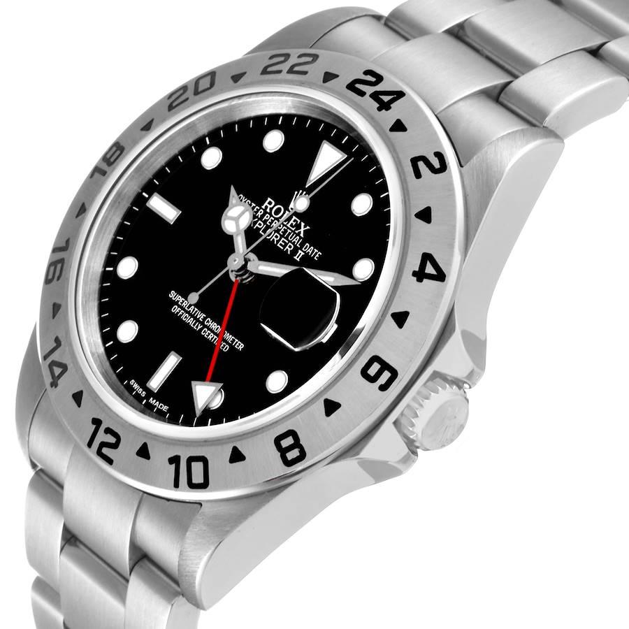 Rolex Explorer II Black Dial Steel Mens Watch 16570 For Sale at 1stDibs
