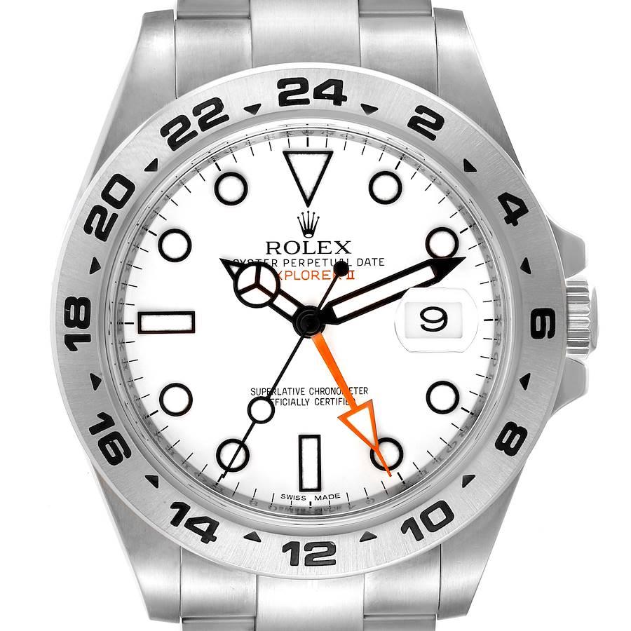 Rolex Explorer II GMT 42 White Dial Orange Hand Steel Men's Watch ...