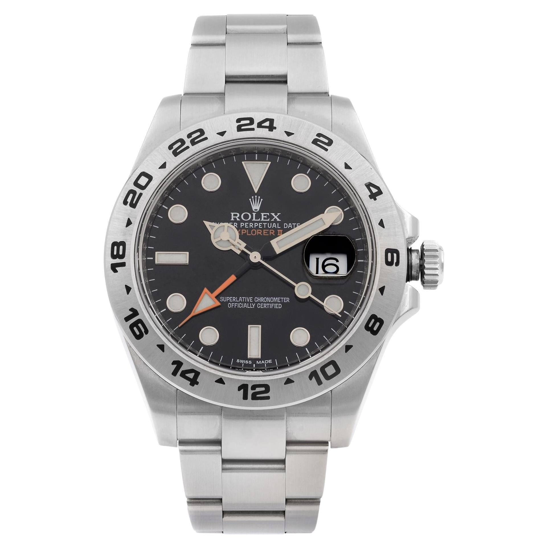 Rolex Explorer II Men's Stainless Steel Watch 216570 Black Dial with ...