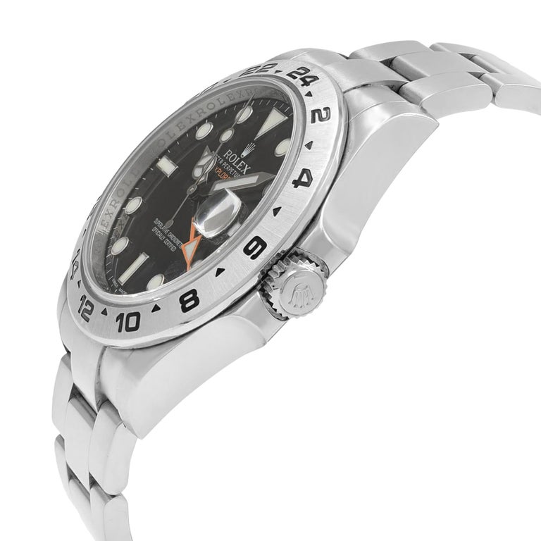 Rolex Explorer II Stahl GMT Orange Hand Schwarz Zifferblatt Automatik ...