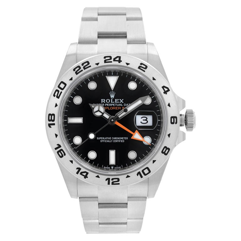 Rolex Explorer II Steel Orange Hand Black Dial Automatic Mens Watch ...