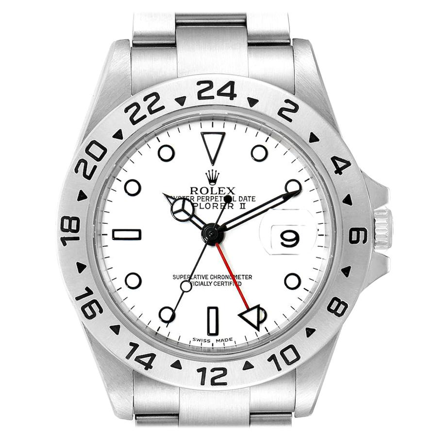 Rolex Explorer II White Dial Automatic Steel Men’s Watch 16570 Box For ...