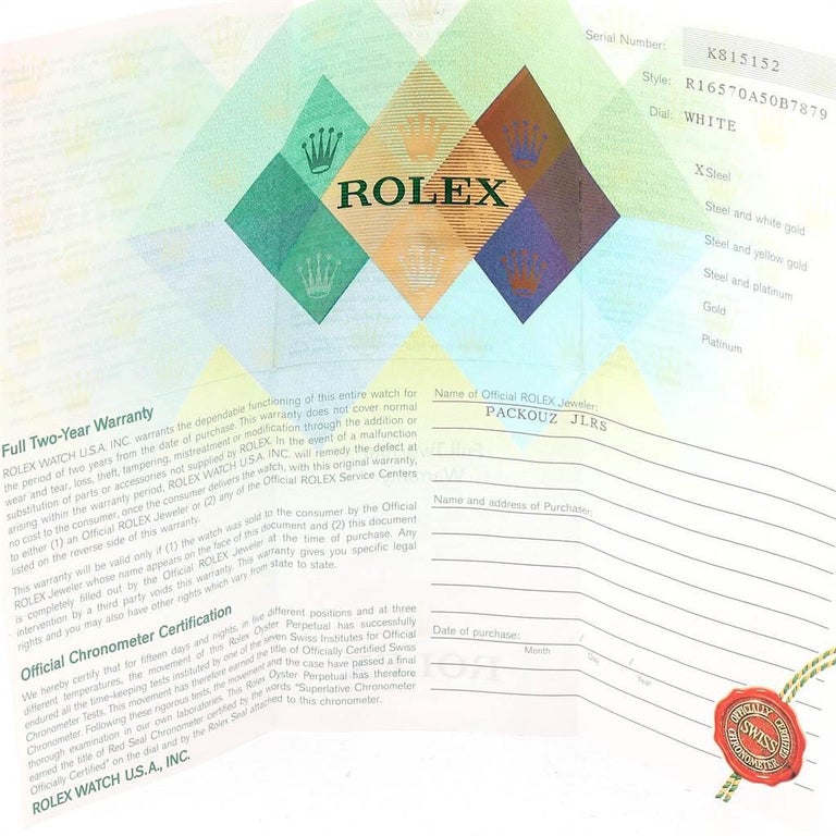 Rolex Explorer II White Dial Red Hand Steel Men's Watch 16570 Box ...