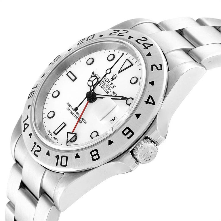 Rolex Explorer II White Dial Red Hand Steel Men's Watch 16570 For Sale ...