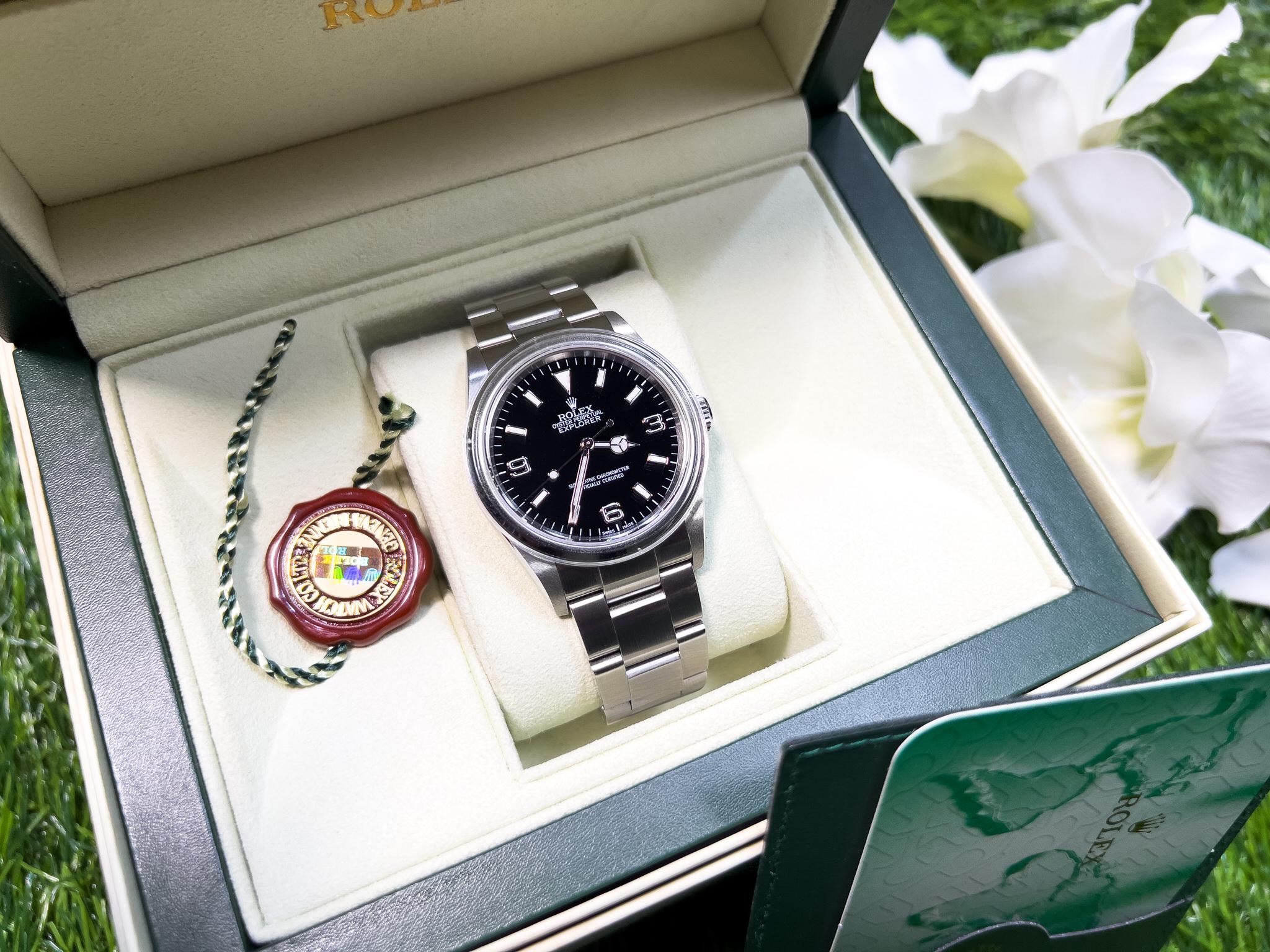 Rolex Explorer Watch Black Dial 36MM 114270 Original Box For Sale at ...