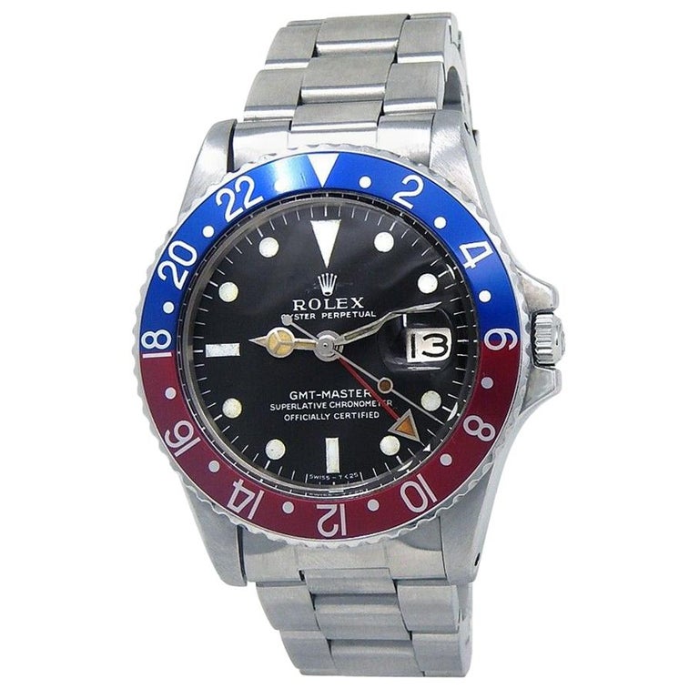 Rolex GMT-Master '1 Serial' Stainless Steel Men's Watch Automatic 16750 ...