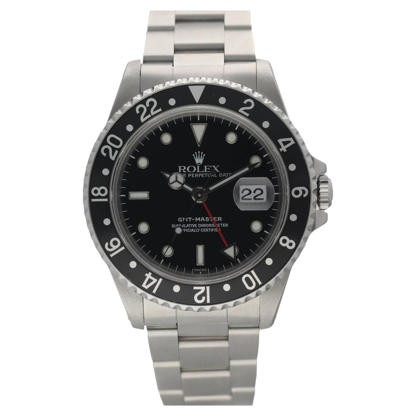 Rolex GMT Master Black Bezel Automatic Steel Men's Watch 16700 For Sale ...